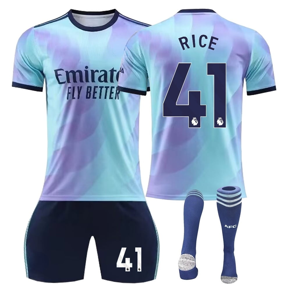 24/25 AFC Gunners Purple 2nd Away Soccer Activewear Print No.41 Rice ...