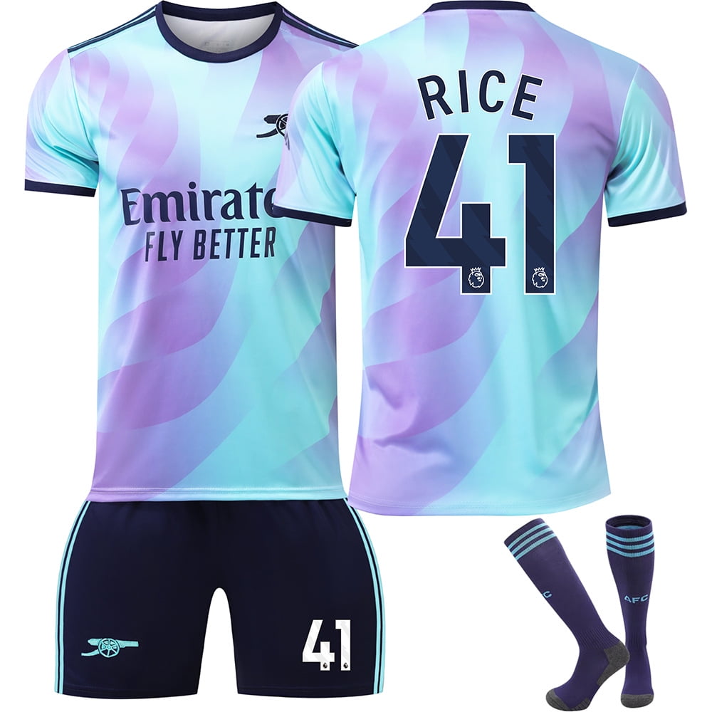 24/25 Arsenal 2nd Away Soccer Activewear No.41 RICE Fans Training ...