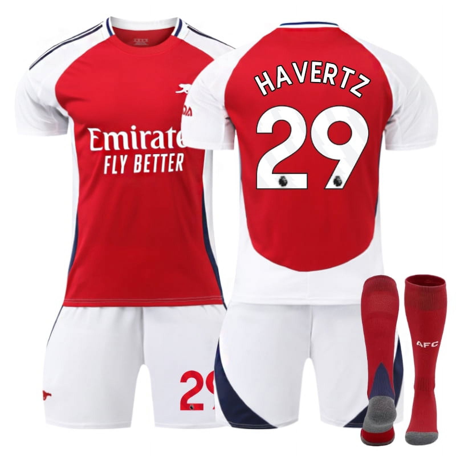 24/25 Arsenal-FC Home No.29 HAV-ERTZ Adult Kids Shirts Shorts Socks Set ...