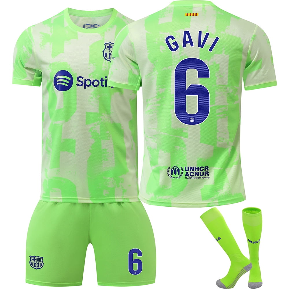 24/25 Barça 2nd Away Soccer Activewear No.6 GAVI Fans Training Football ...