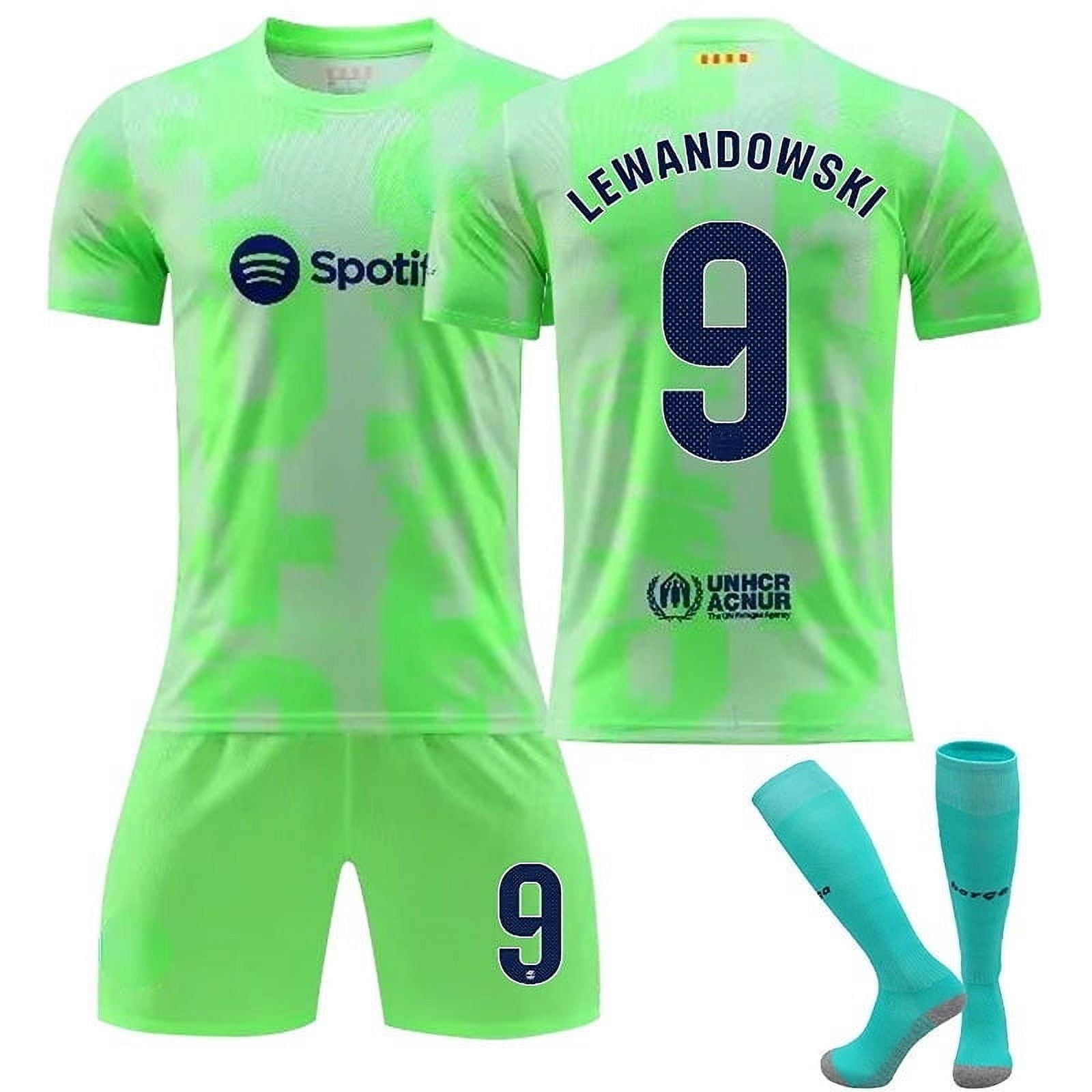 24/25 Barca Green 2nd Away Soccer Activewear Print No.9 Lewandowski ...