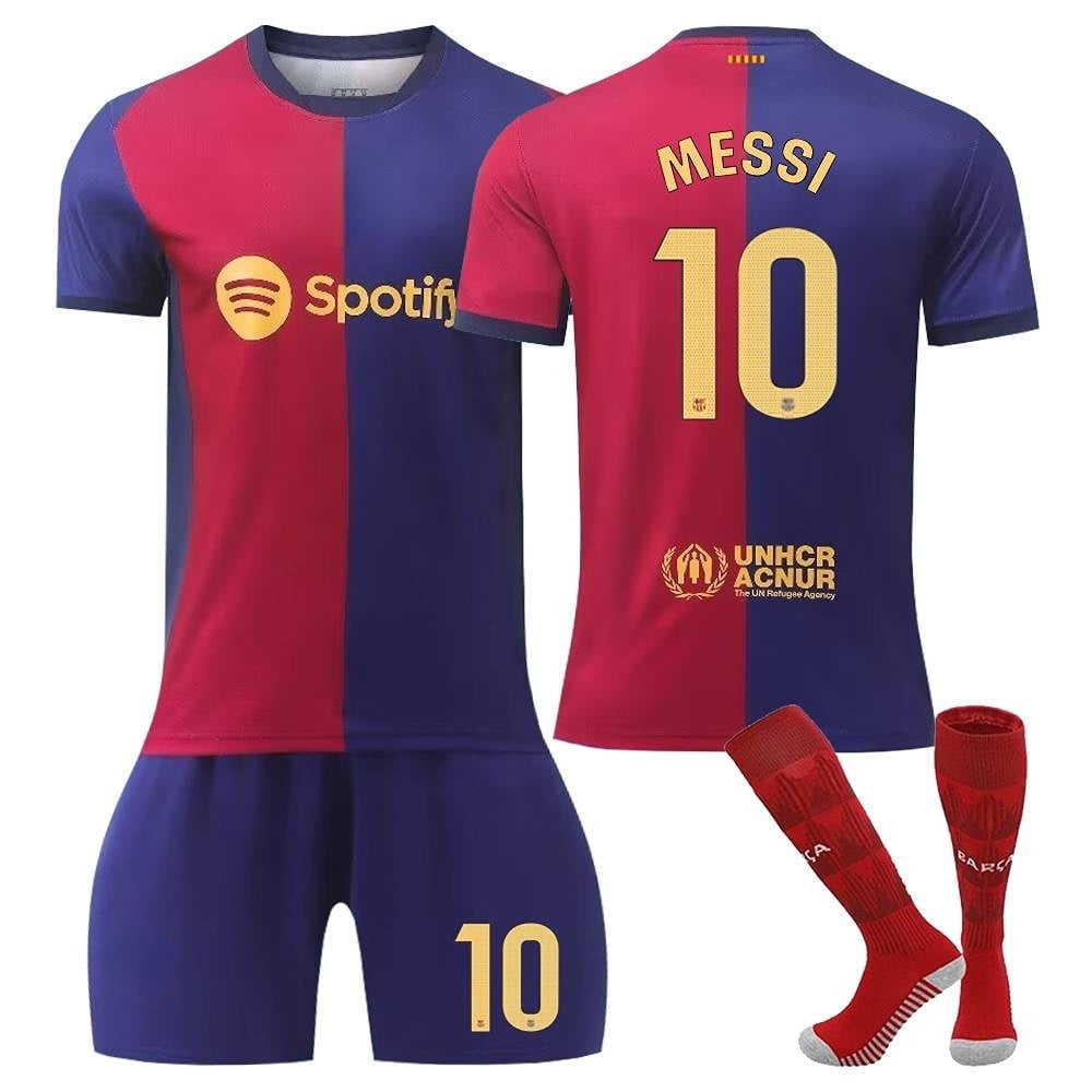 24/25 Barca Purple & Red Home Soccer Activewear Print No.10 MESSl Fans ...