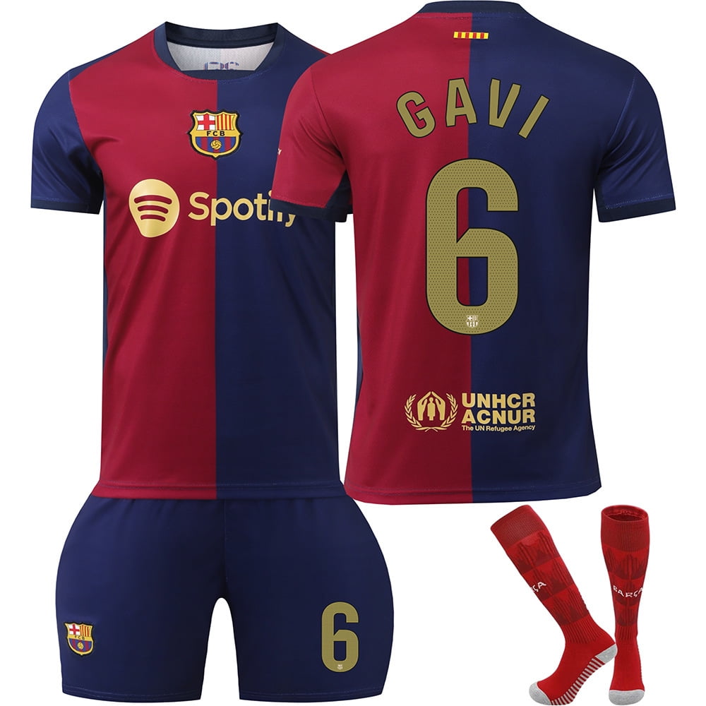 24/25 Barcelona Home jersey No.6 GAVI fan training jersey set adult and ...