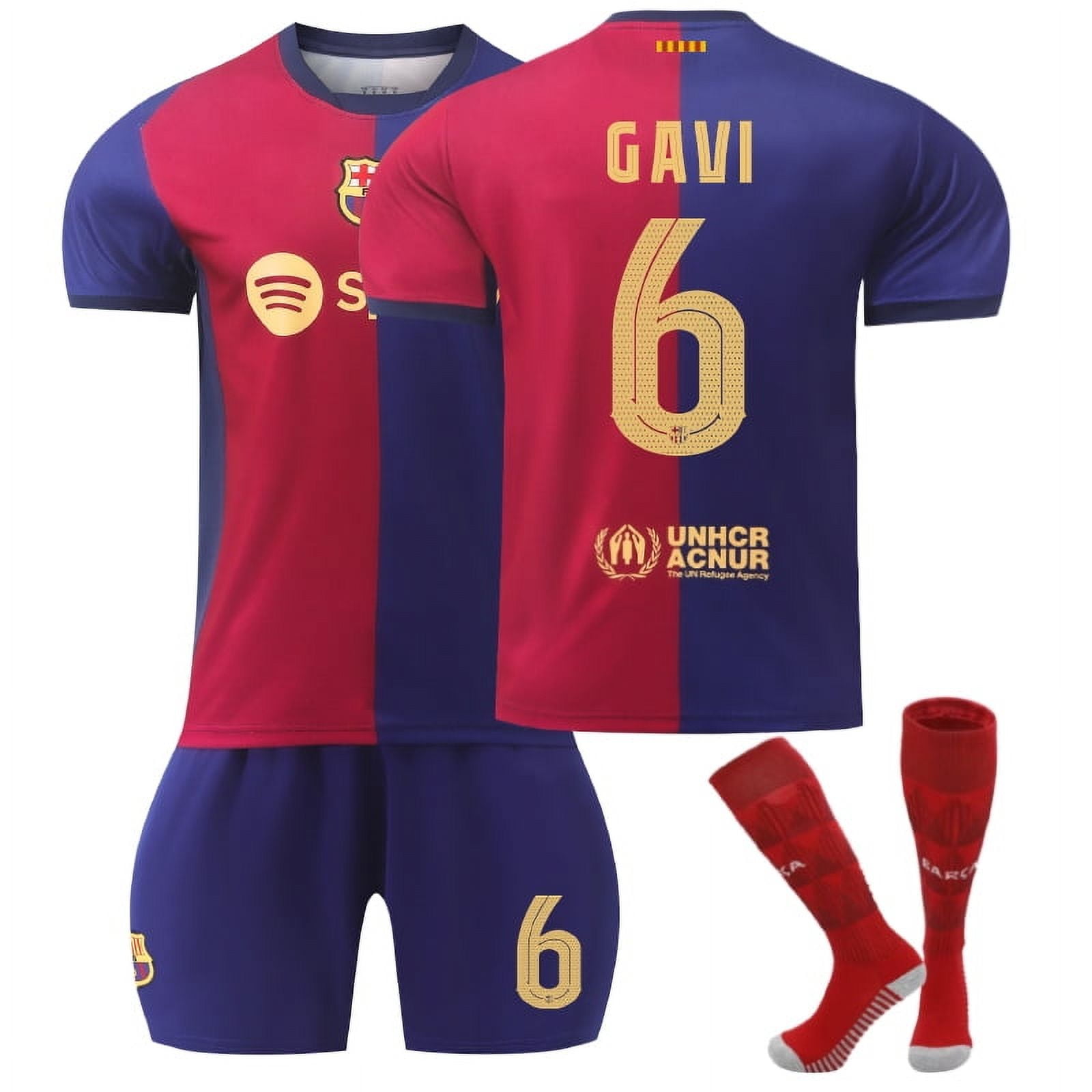 24/25 Barcelona UEFA Champions Home Soccer Jerseys No.6 GAVI Perfect ...