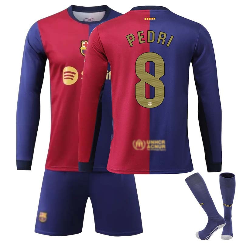 24/25 Barcelona long-sleeved football uniform No.8 Pedri Soccer ...