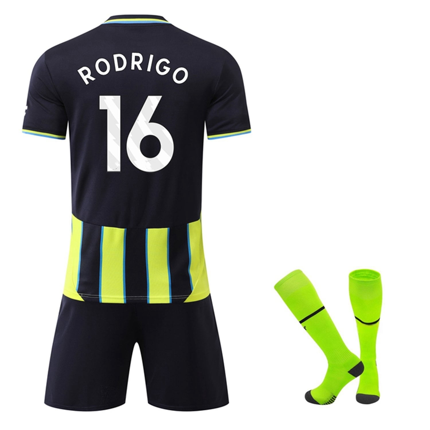 24/25 Black And Green Away Activewear Soccer No.16 Rodrigo Fans ...