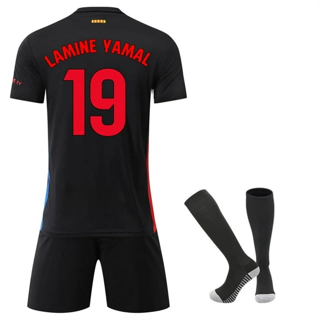 24/25 Black Away Soccer Activewear Printing #19 Lamine Yamal Football ...