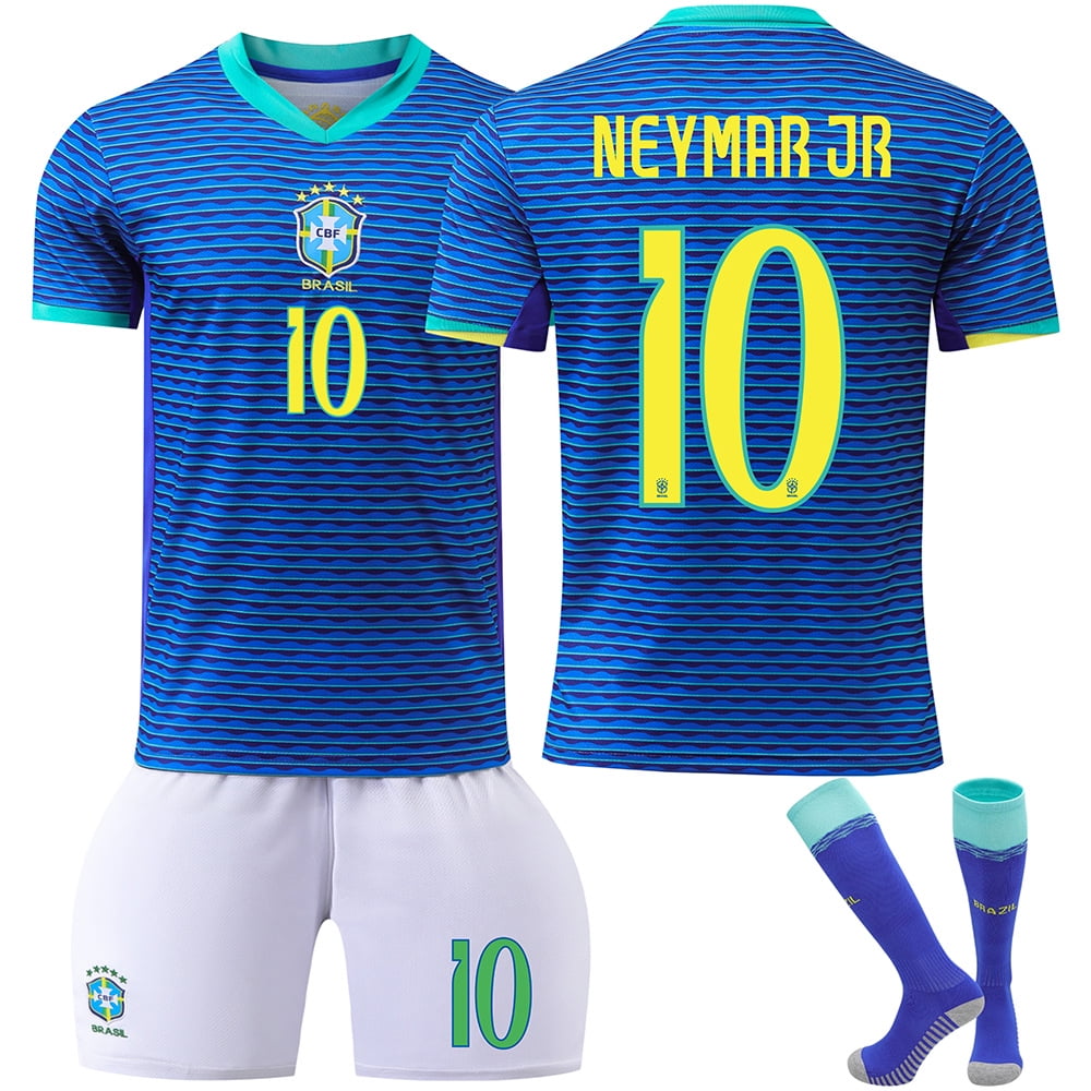 24/25 Brazil Away Soccer Activewear No.10 NEYMAR JR Fans Training ...