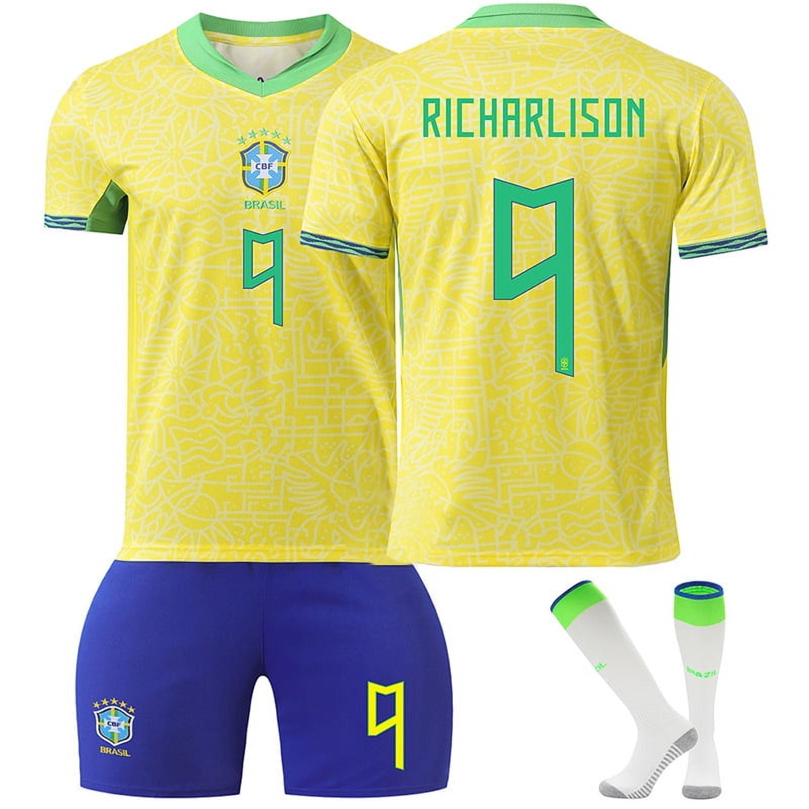 24/25 Brazil Home Soccer Activewear No.9 RICHARLISON Fans Training ...