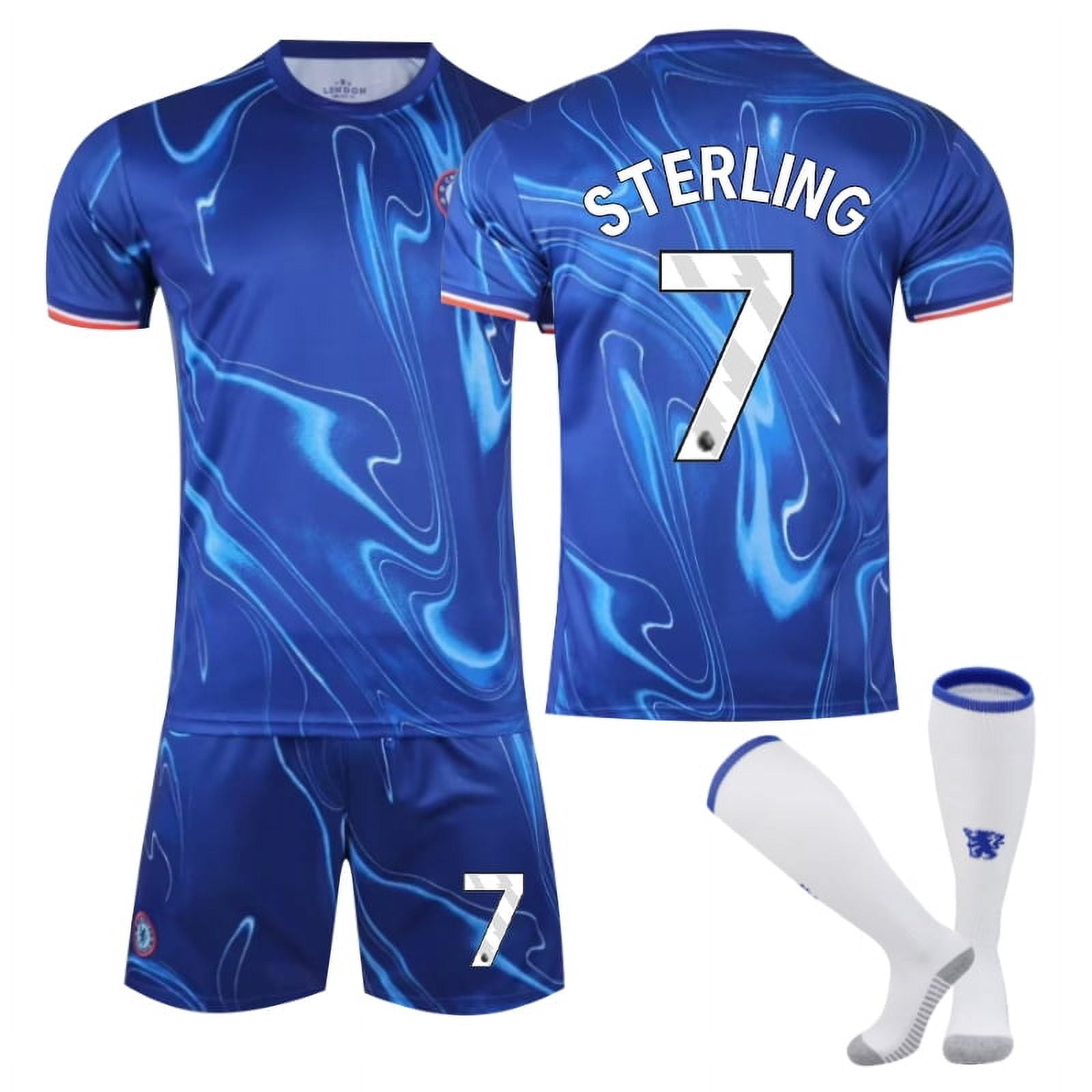 24/25 Chelsea Home Soccer Jerseys No.7 STERLING Women Men Kids Shirts Set - Walmart.com