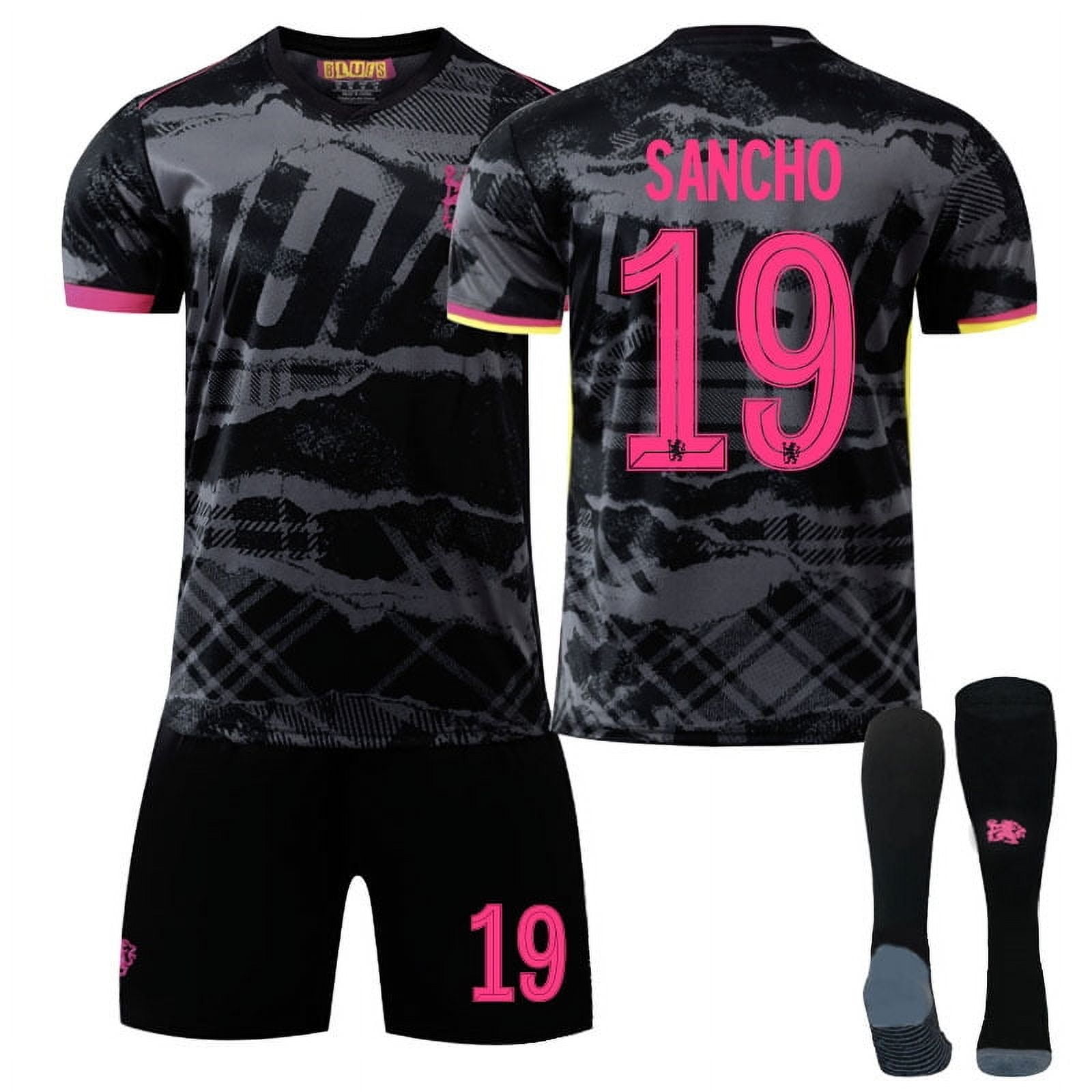 24/25 Chelsea No.19 SANCHO Away football jersey fan training jersey set ...