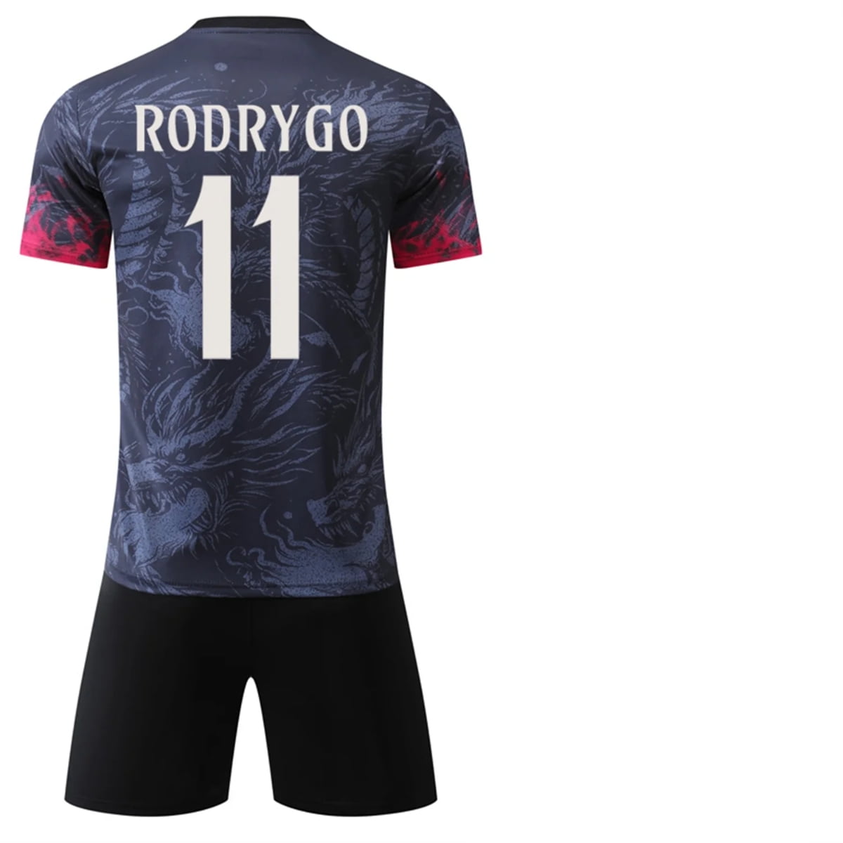 24/25 Dark Blue Dragon Pattern Soccer Activewear No.11 Rodrygo Football ...