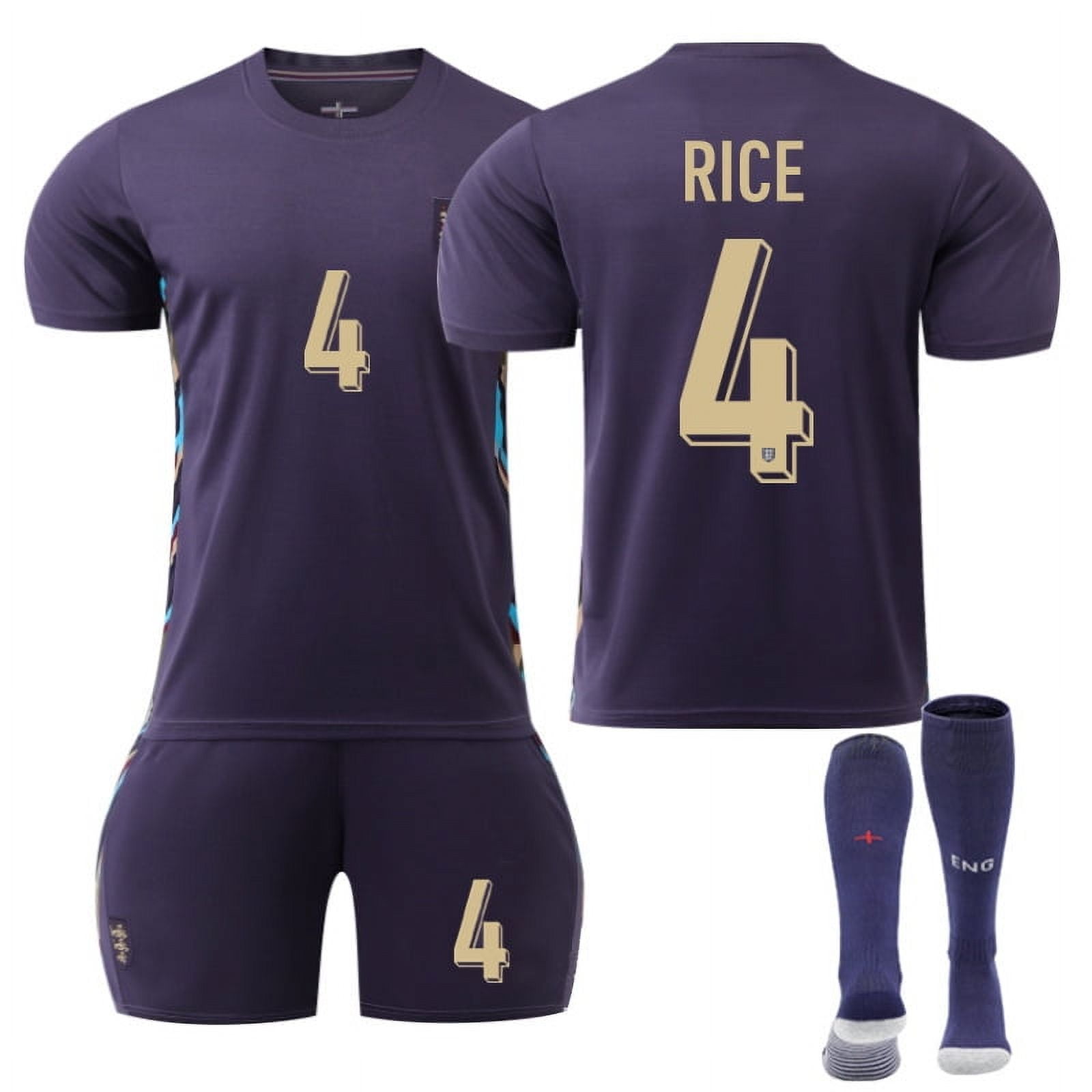24/25 England Away Soccer Activewear No.4 RICE Fans Training Football ...