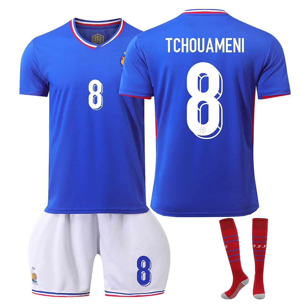 24/25 France Home Soccer Activewear No.8 TCHOUAMENI Fans Training ...