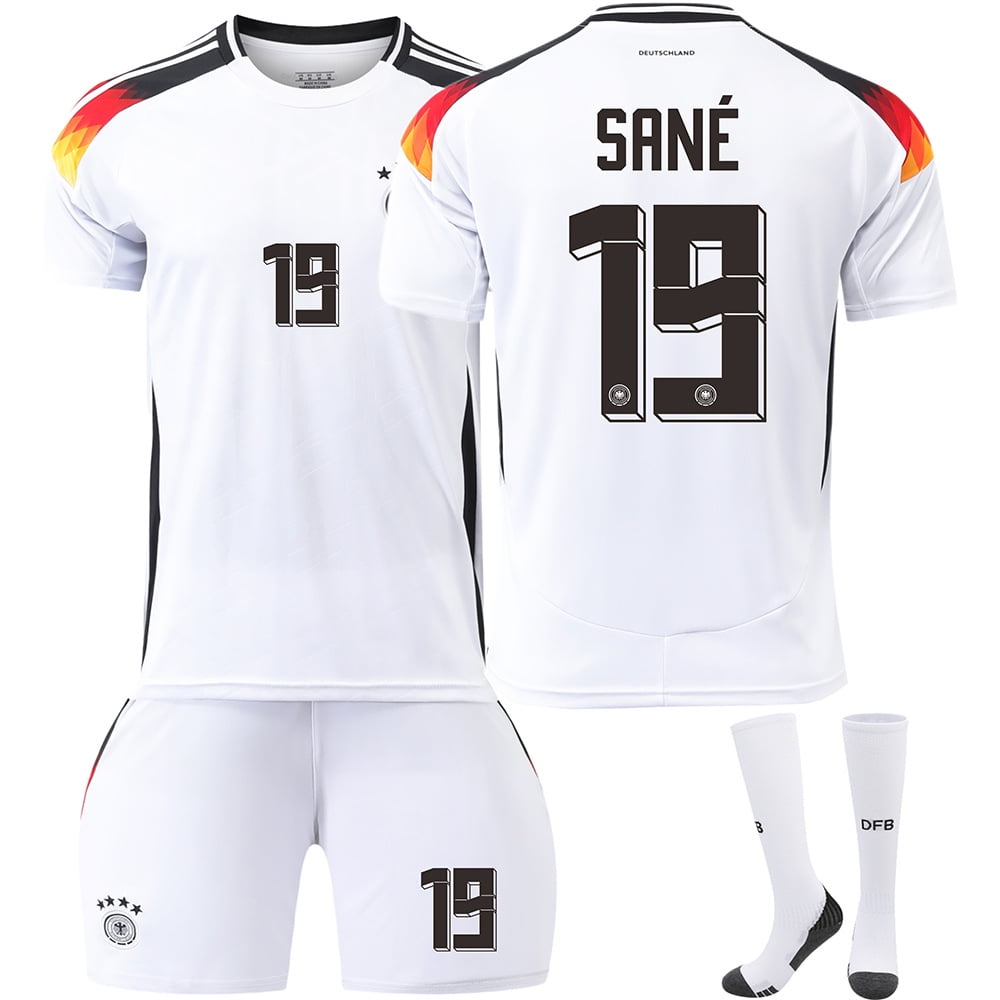 24/25 Germany Home Soccer Activewear No.19 SANE Fan Training Soccer Jersey Set for Kids and ...
