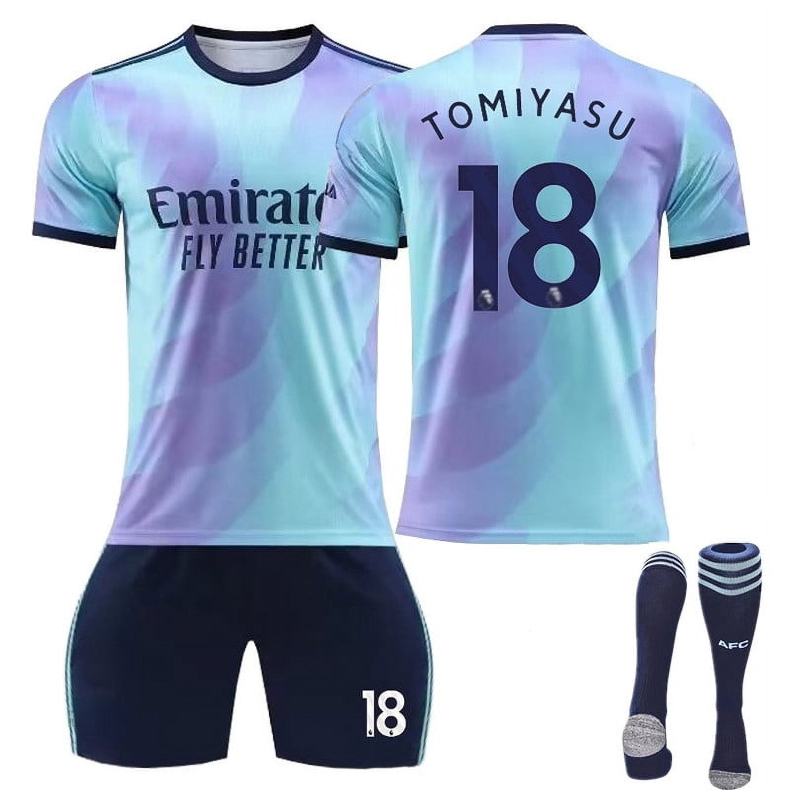 24/25 Gooners 2nd Away Purple Soccer Uniform No #18 Tomiyasu Fans ...