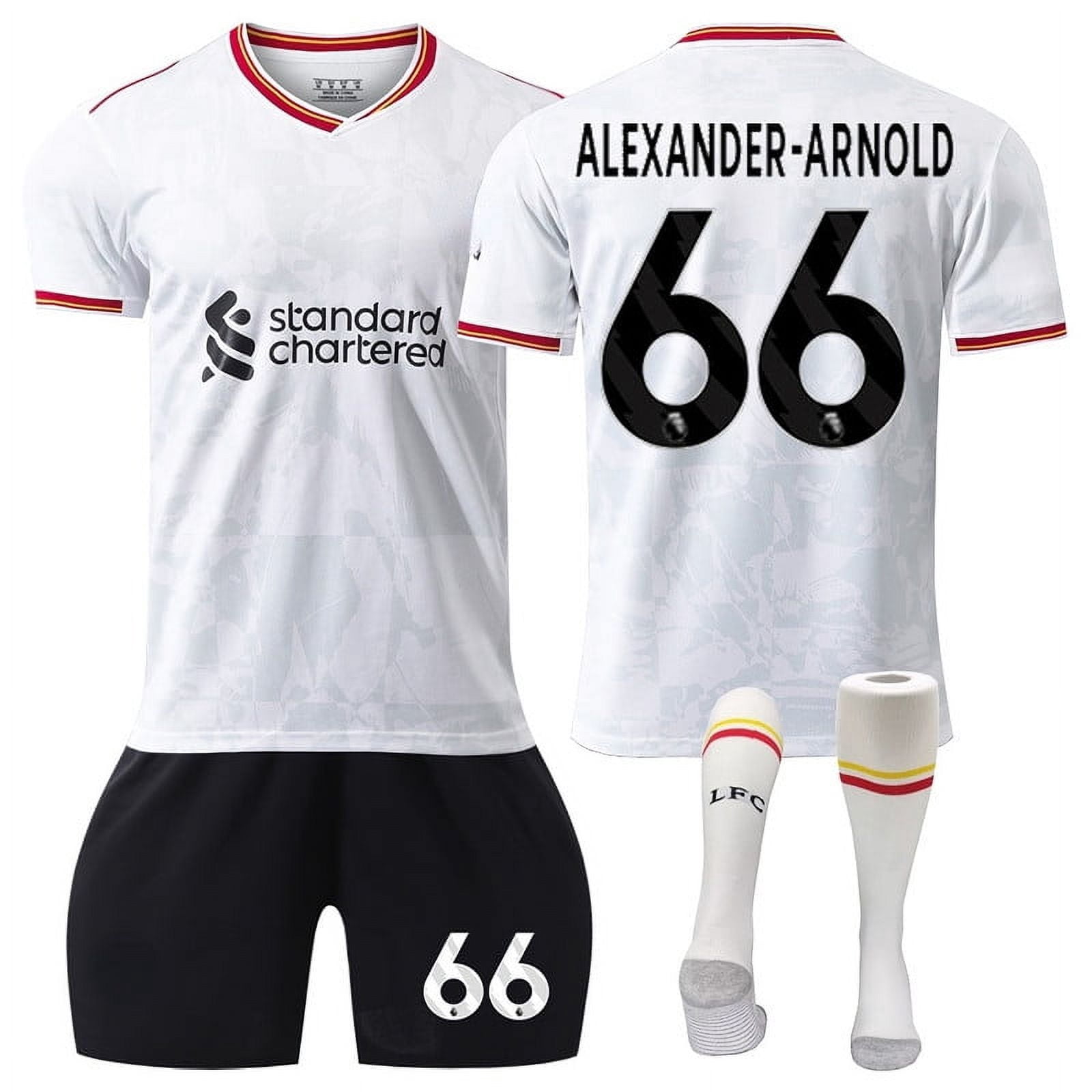 24/25 Kopites 2nd Away White Soccer Uniform No #66 Alexander-Arnold ...