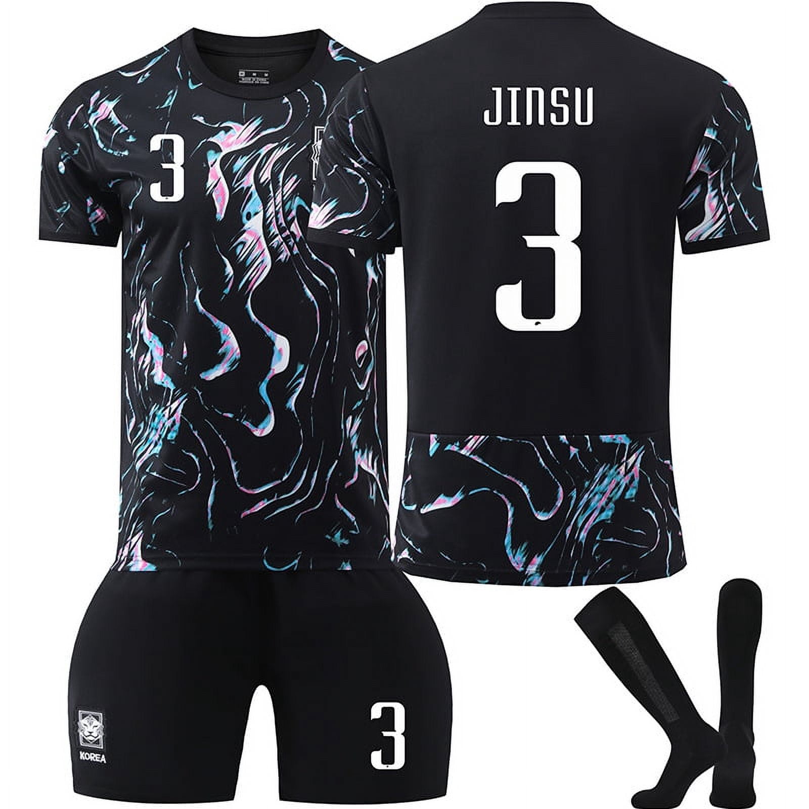 24/25 Korea Away Soccer Activewear No.3 JINSU Fans Training Football Jerseys Kits For Kids And ...