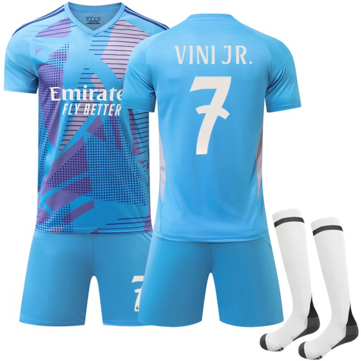 24/25 Light Blue Activewear Soccer No.7 Vini Jr Fans Training Football ...