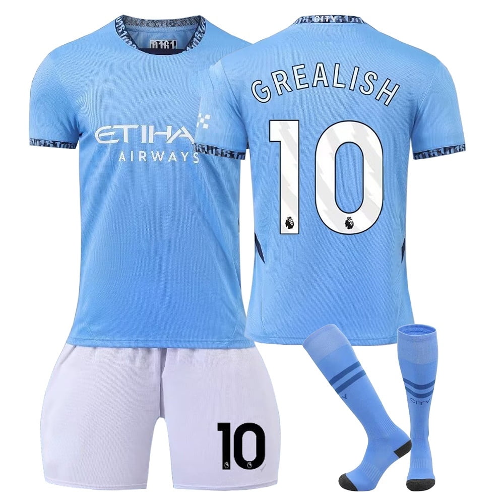 24/25 Man City Home Soccer Activewear No.10 Grealish Fans Training ...