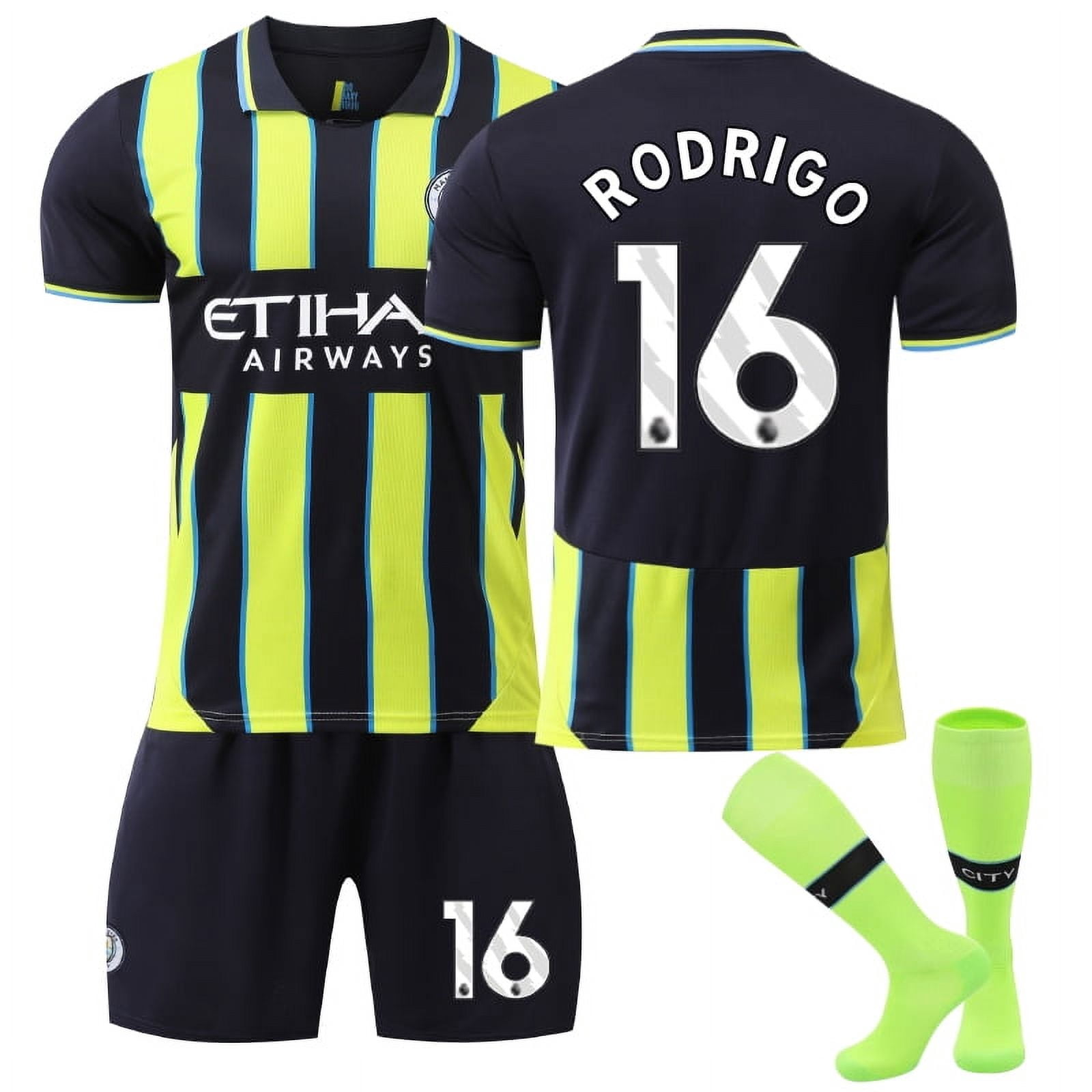 24/25 Man-chester-City AWAY Soccer Jerseys No.16 RODRIGO For Adult Kids ...