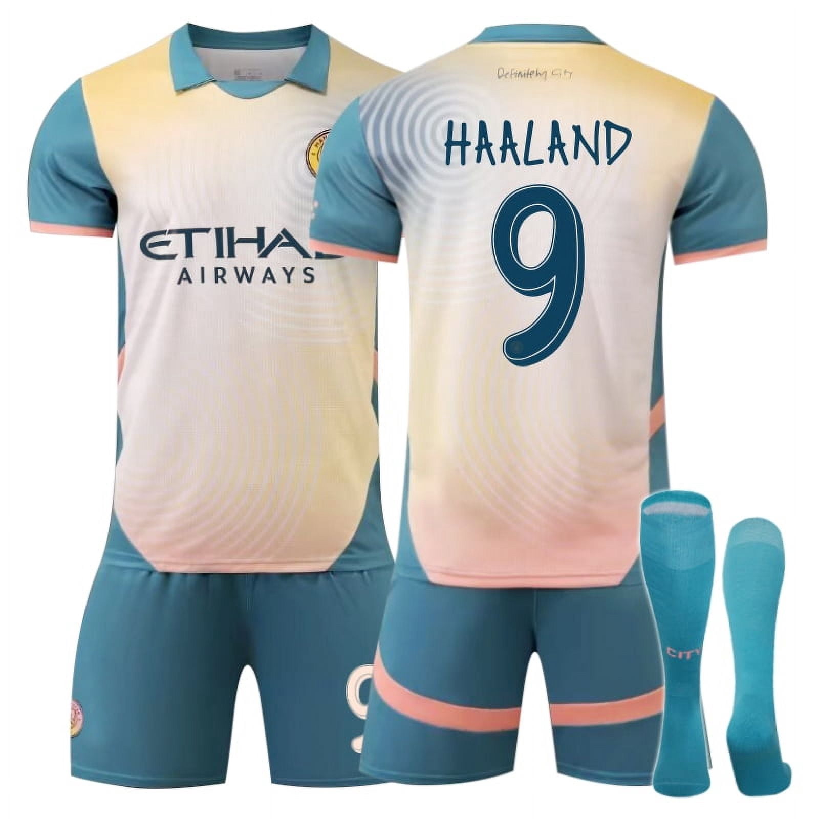 24/25 Man-chester-City Third away Soccer Jerseys No.9 HAALAND for Kids ...