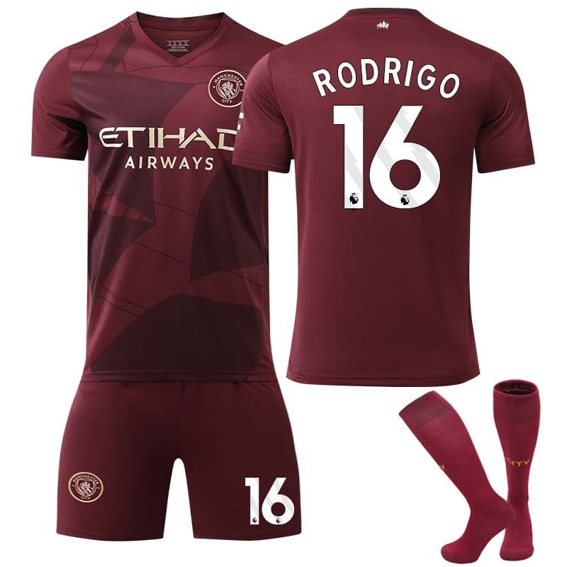 24/25 Manchester City 2 away football jersey No.16 Rodrigo Soccer ...