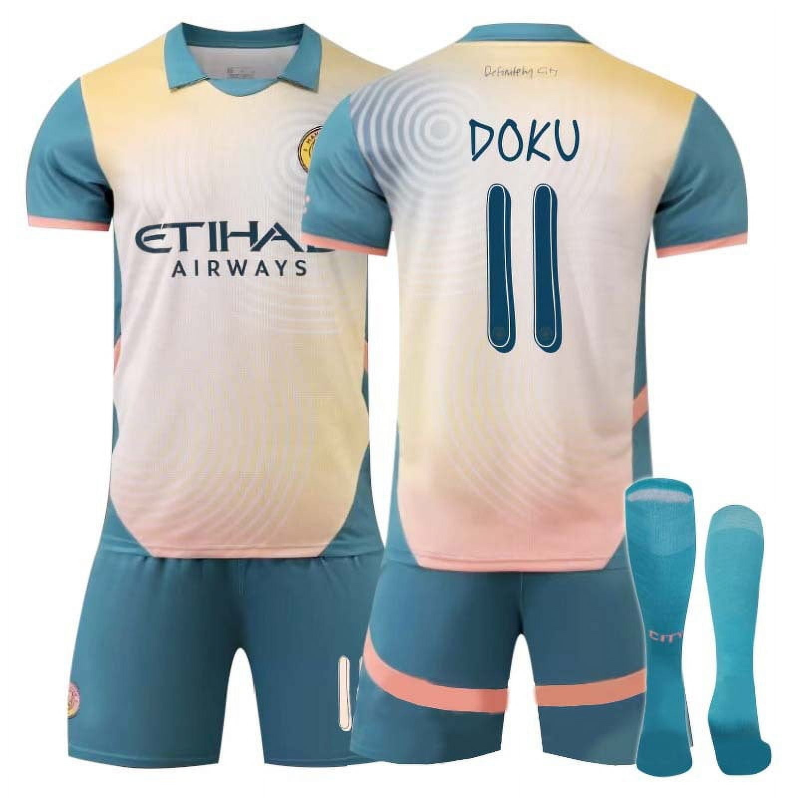 24/25 Manchester City 3rd Away No.11 DOKU Soccer Activewear Fans ...