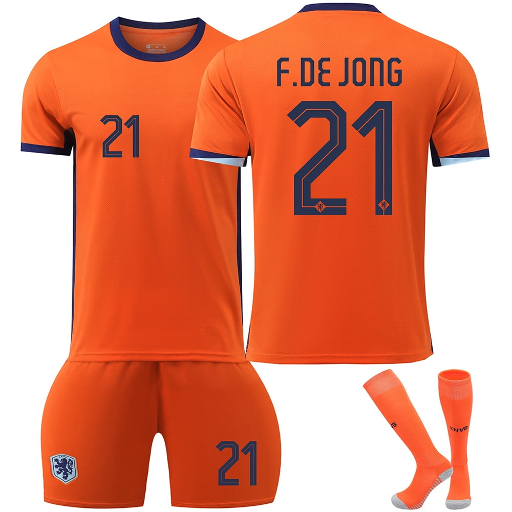 24/25 Netherlands Home Soccer Activewear No.15 F.DE JONE Fans Training ...