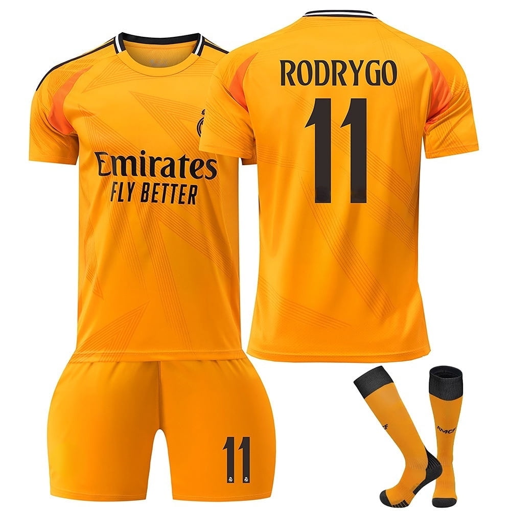 24/25 Orange Away Soccer Activewear Print No.11 Rodrygo Fans Training ...