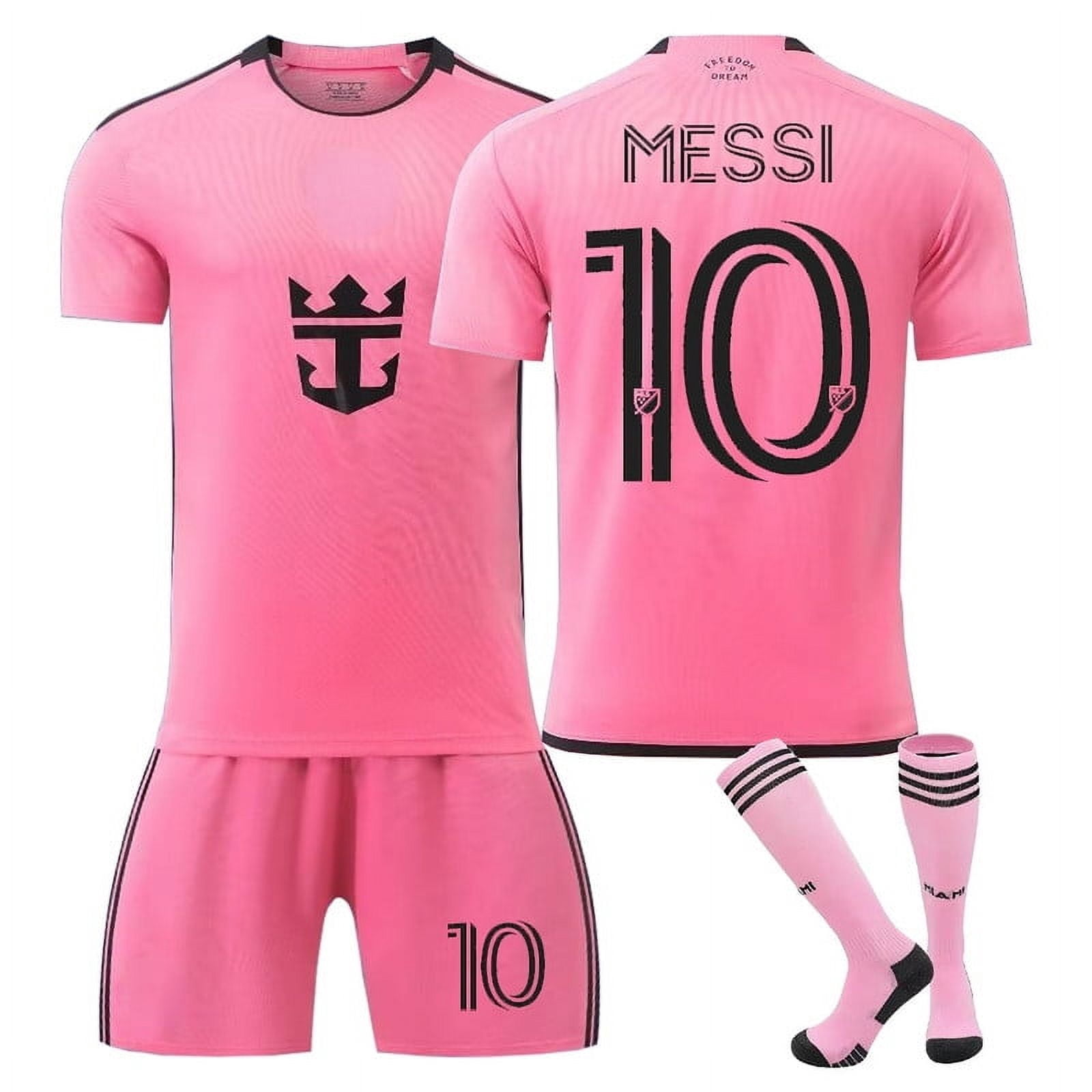 24/25 Pink & Black Army Home Pink Soccer Uniform No #10 MESSl Fans ...