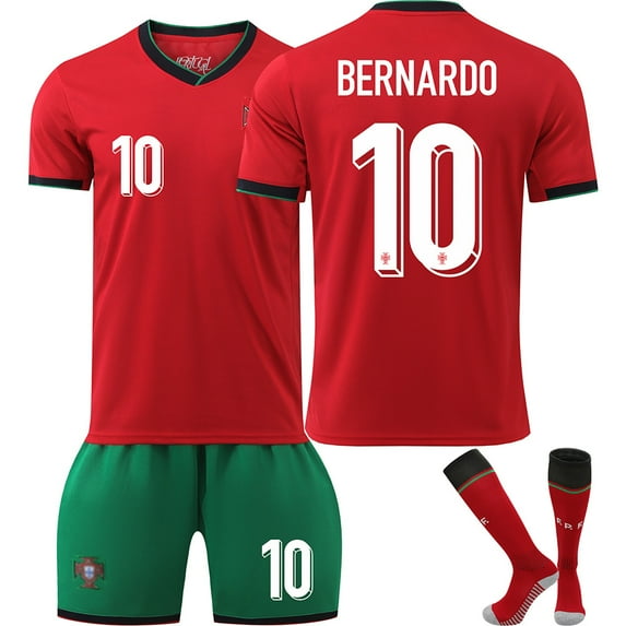 24/25 Portugal Home Soccer Activewear No.10 BERNARDO Fans Training ...