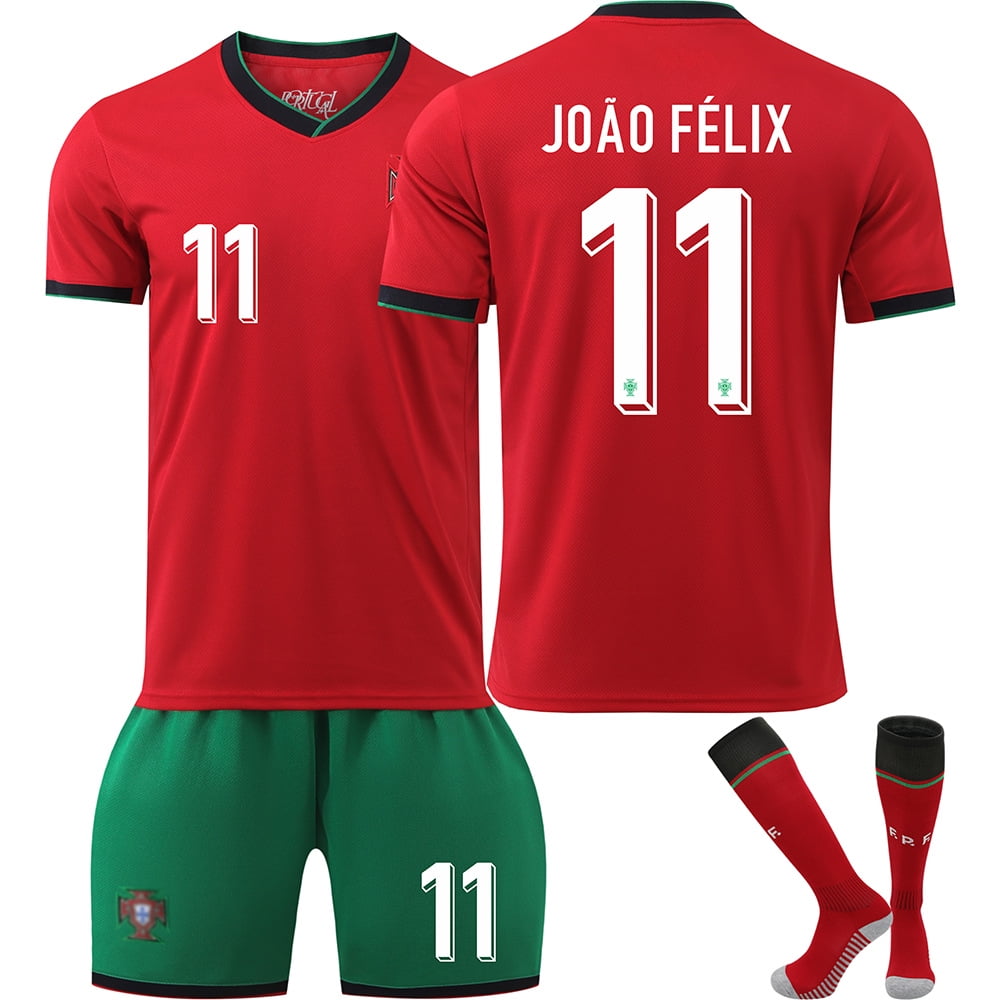 24/25 Portugal Home Soccer Activewear No.11 JOAO FELIX Fans Training ...