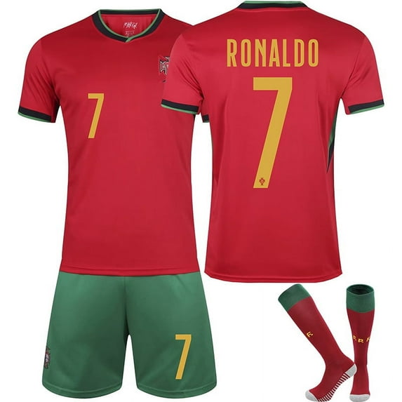 24/25 Portugal Retro Home Soccer Activewear No.7 RONALDO Fans Training ...