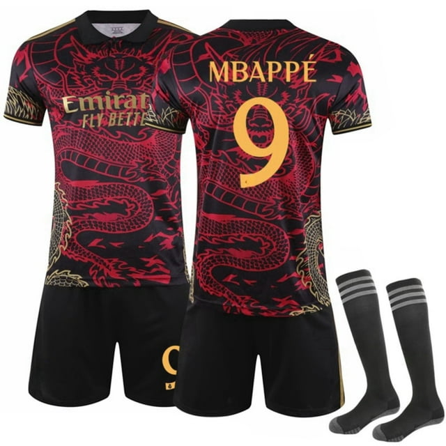 24/25 Red Dragon Pattern Activewear Soccer No.9 Mbappe Fans Training ...