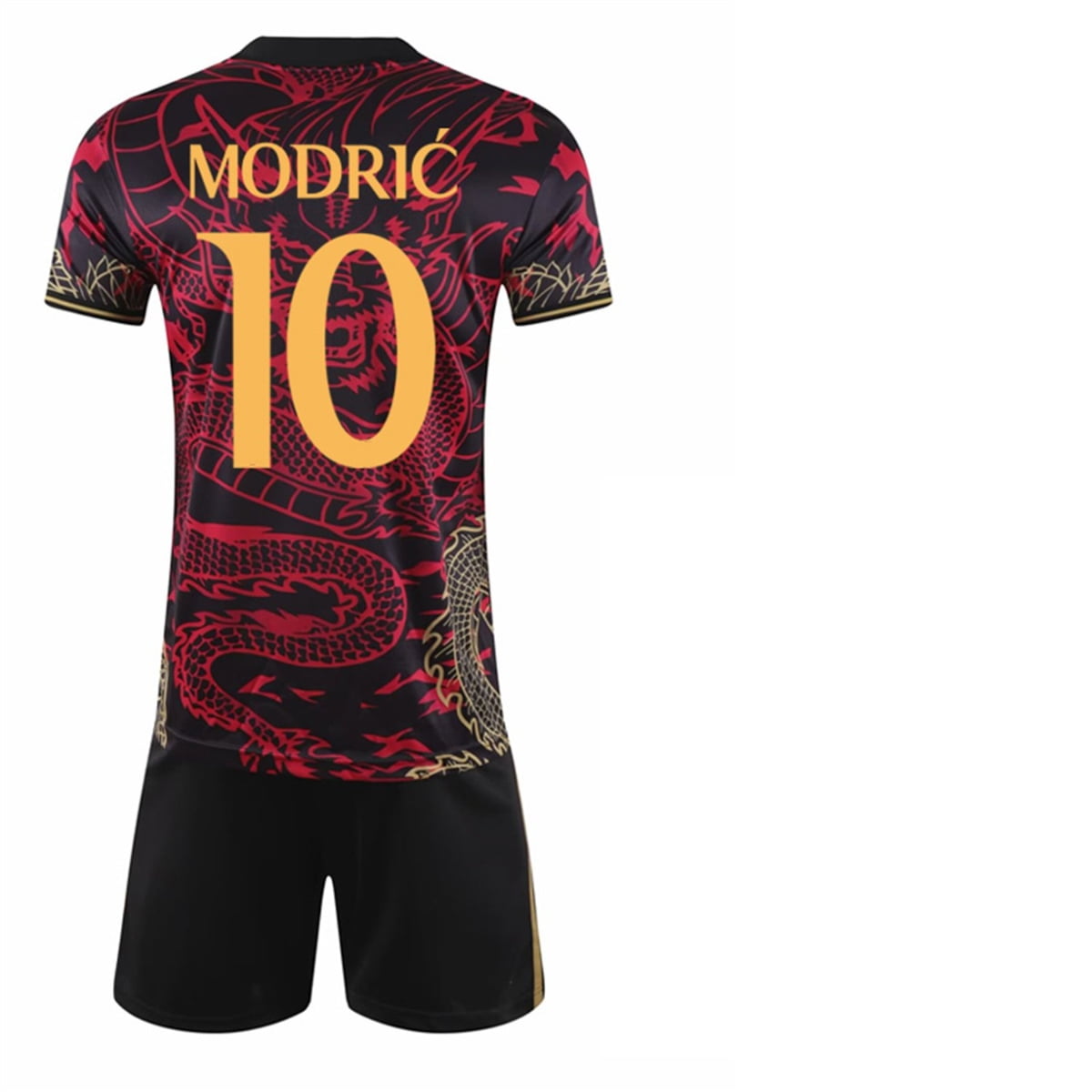 24/25 Red Dragon Pattern Soccer Activewear No.10 Modric Football Fans ...