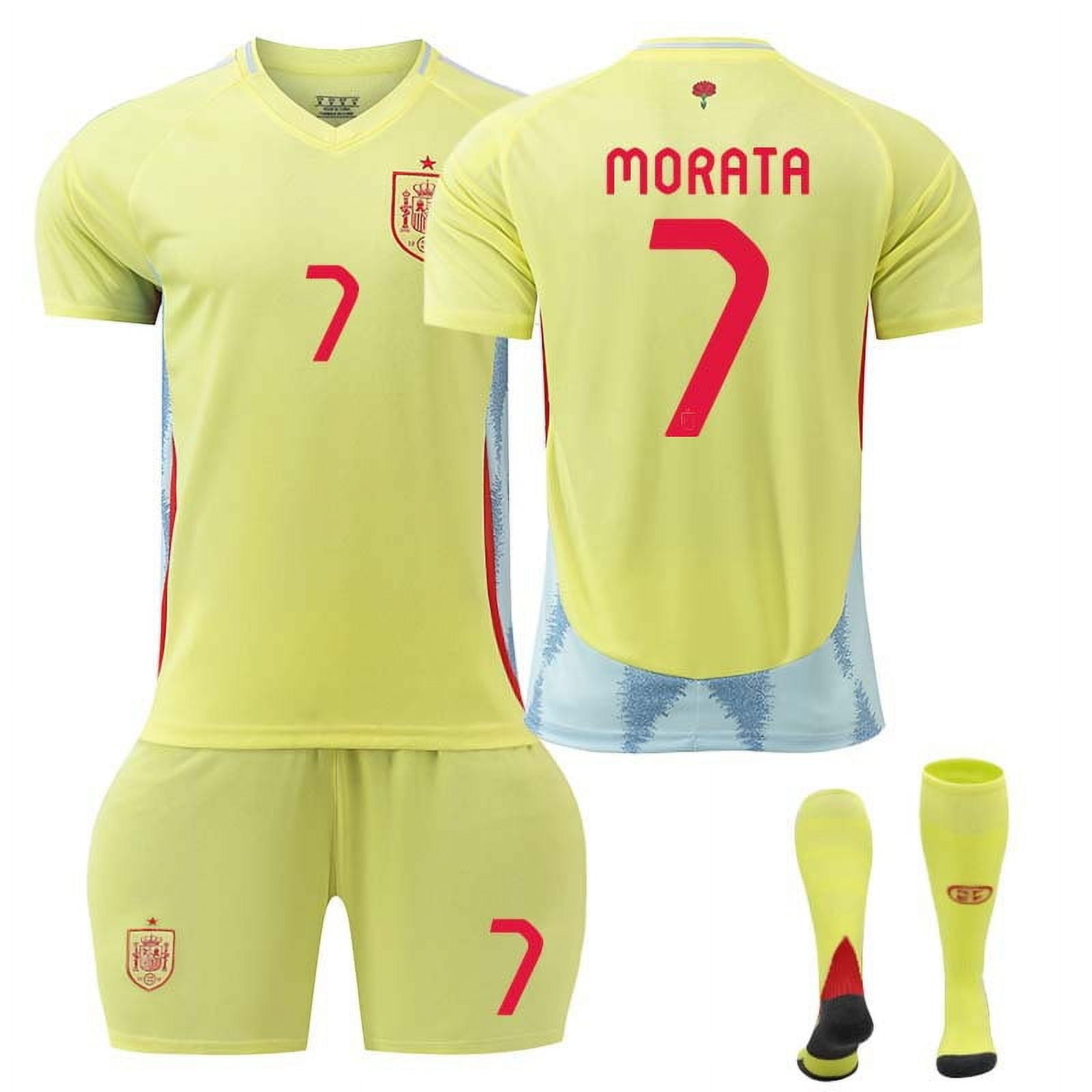 24/25 Spain Away Soccer Activewear No.7 MORATA Fans Training Football ...