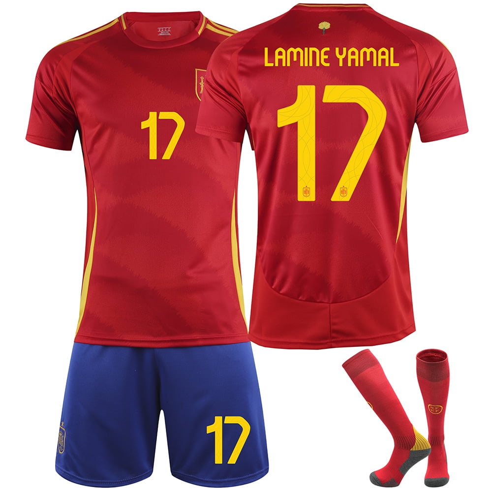 24/25 Spain Home Soccer Activewear No.17 LAMINE YAMAL Fans Training ...