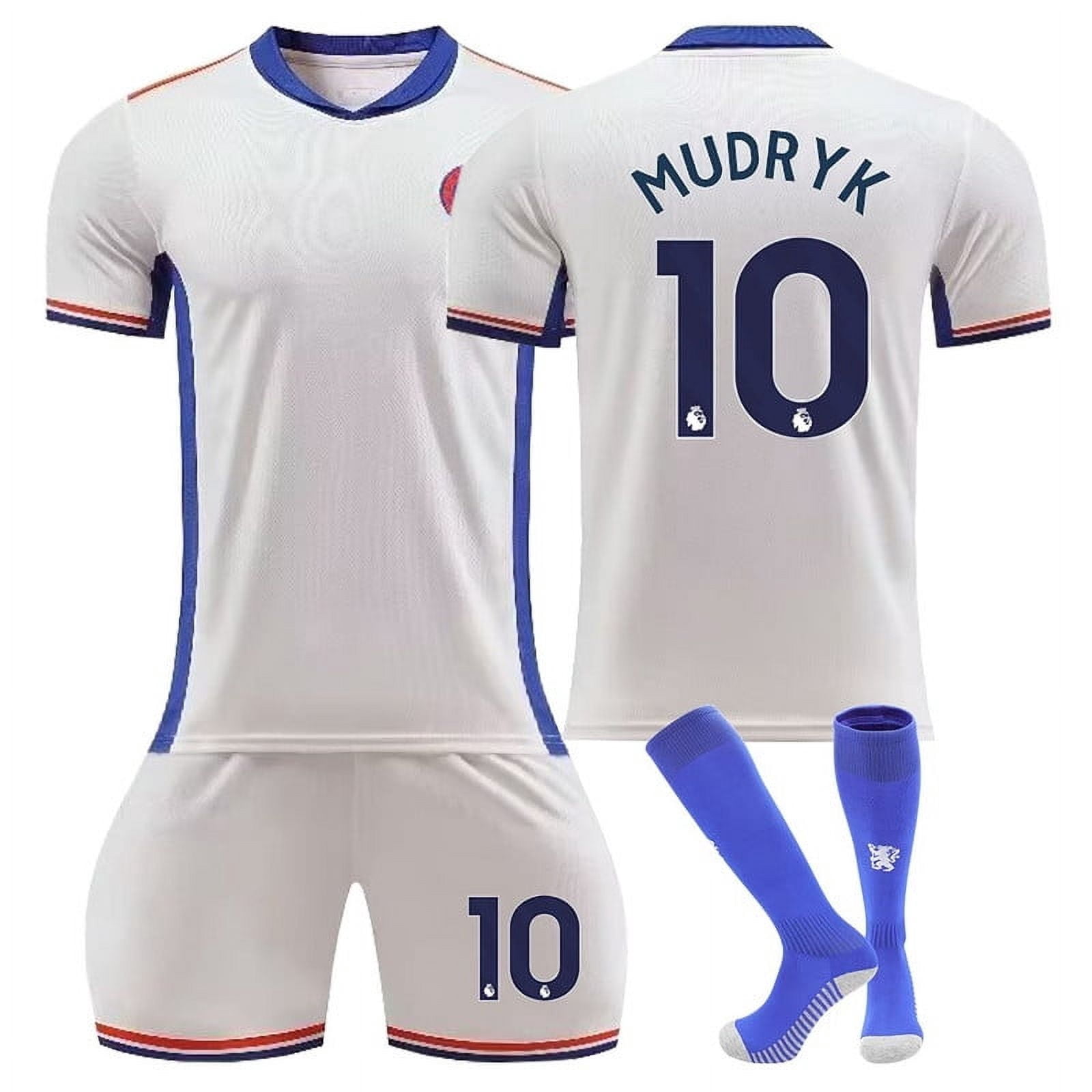 24/25 The Blues Away Light Grey Soccer Uniform No.10 Mudryk Fans ...