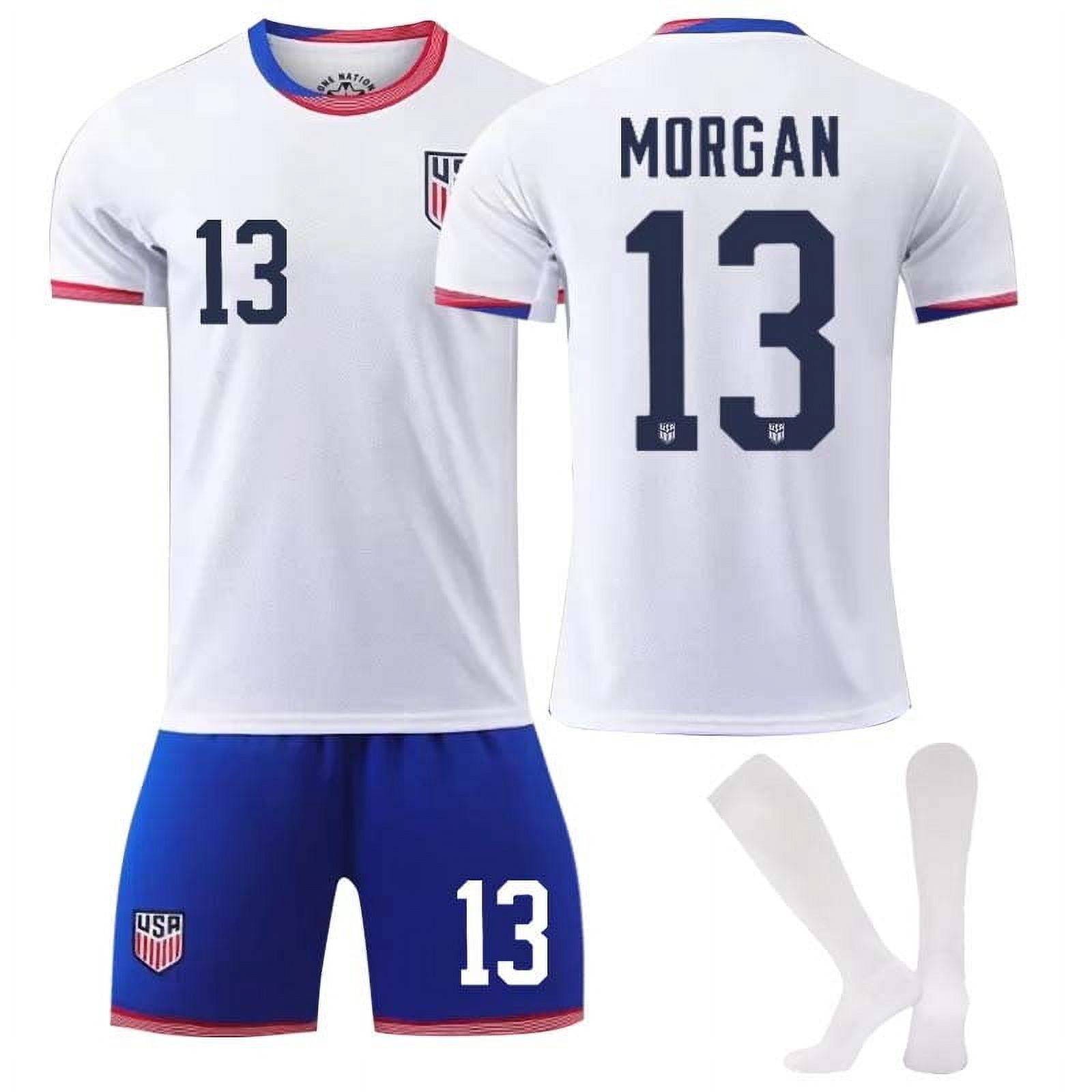24/25 USA team No.13 MORGAN Home football jersey Fan training jersey ...