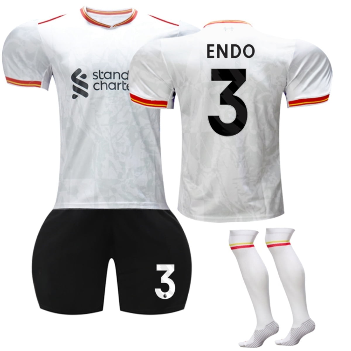 24/25 White 2nd Away Activewear Football No.3 Endo Fans Soccer Training ...
