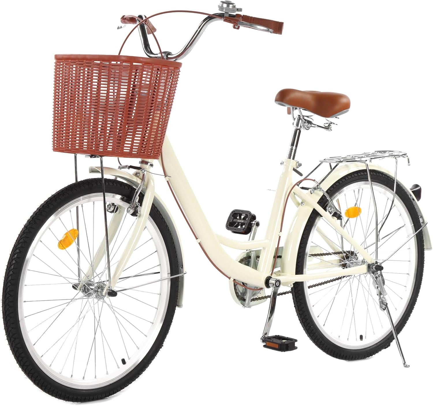 24/26 Inch Beach Cruiser Bike for Women, Womens Bike with Basket 1 ...