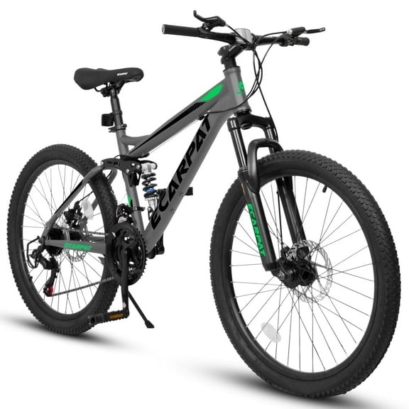 26-Inch Mountain Bike for Men & Women, 21-Speed, Steel Frame with Shock Fork,Black&Blue ...