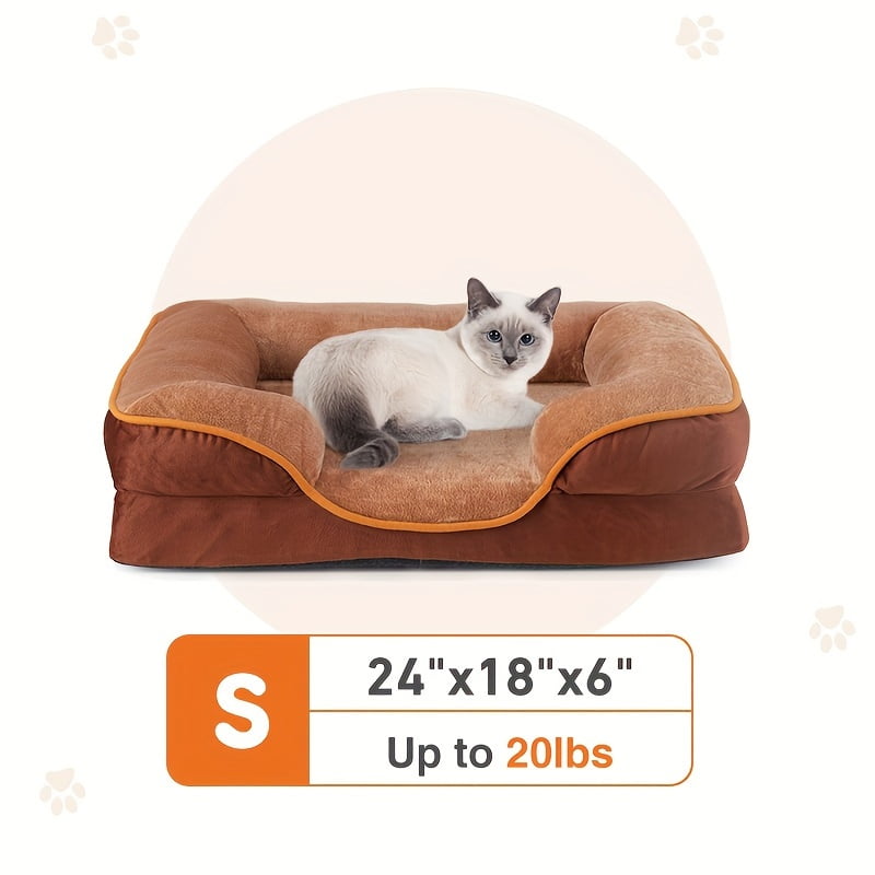 24"/28" Deluxe Square Dog Bed | 4 Sizes for Small-Large Dogs | Washable ...