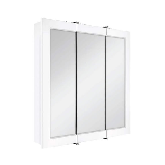 24-3/16 in. W x 24 in. H Framed Surface-Mount Tri-View Bathroom ...