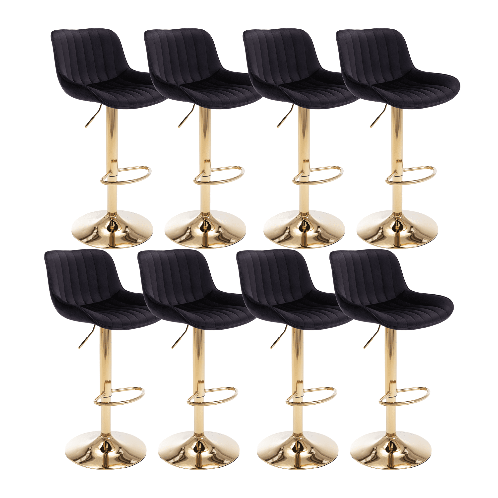24-32 Inch Velvet Bar Stools, Counter Height Adjustable Swivel ...