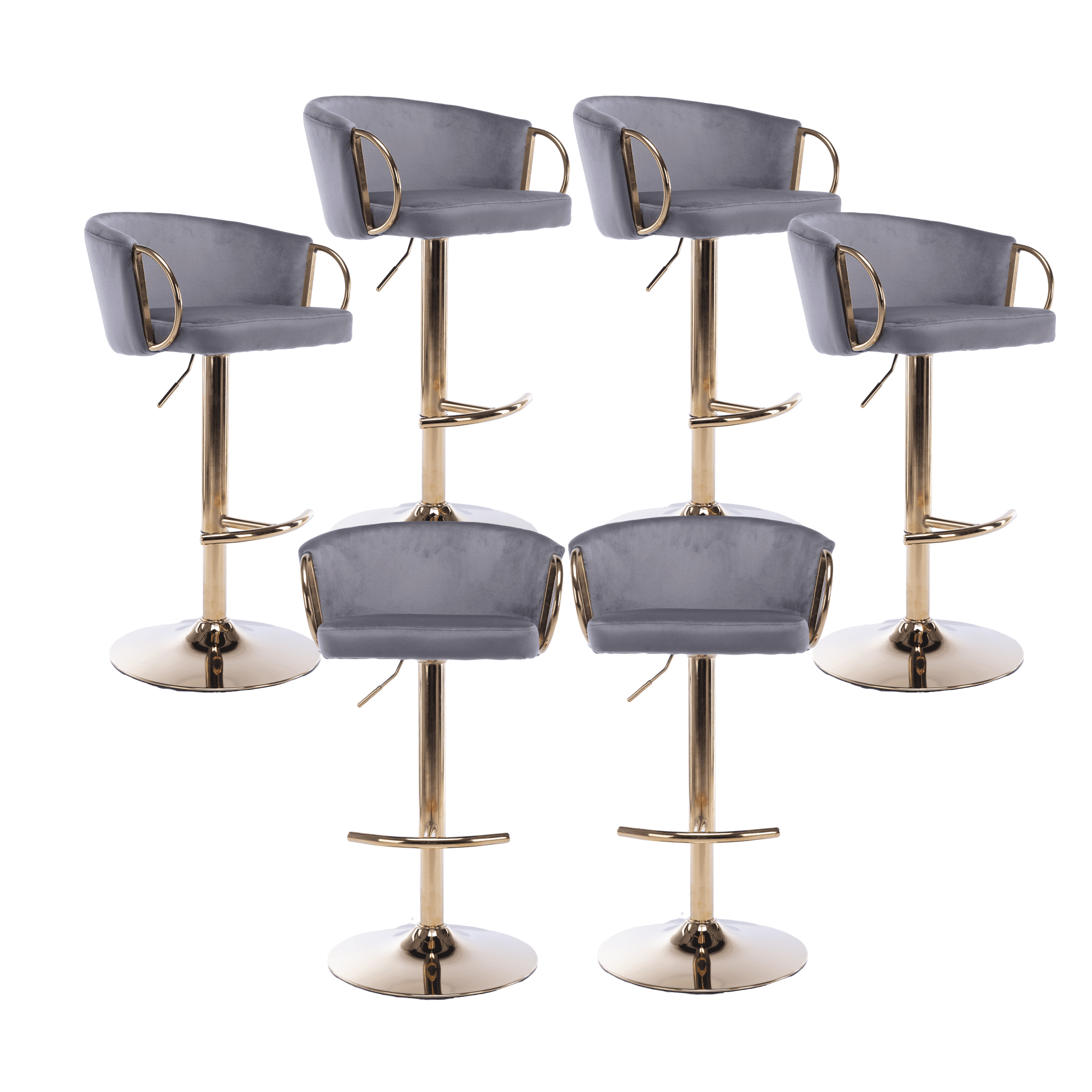 24-32 Inch Velvet Swivel Bar Stools with Back, Velvet Upholstered ...