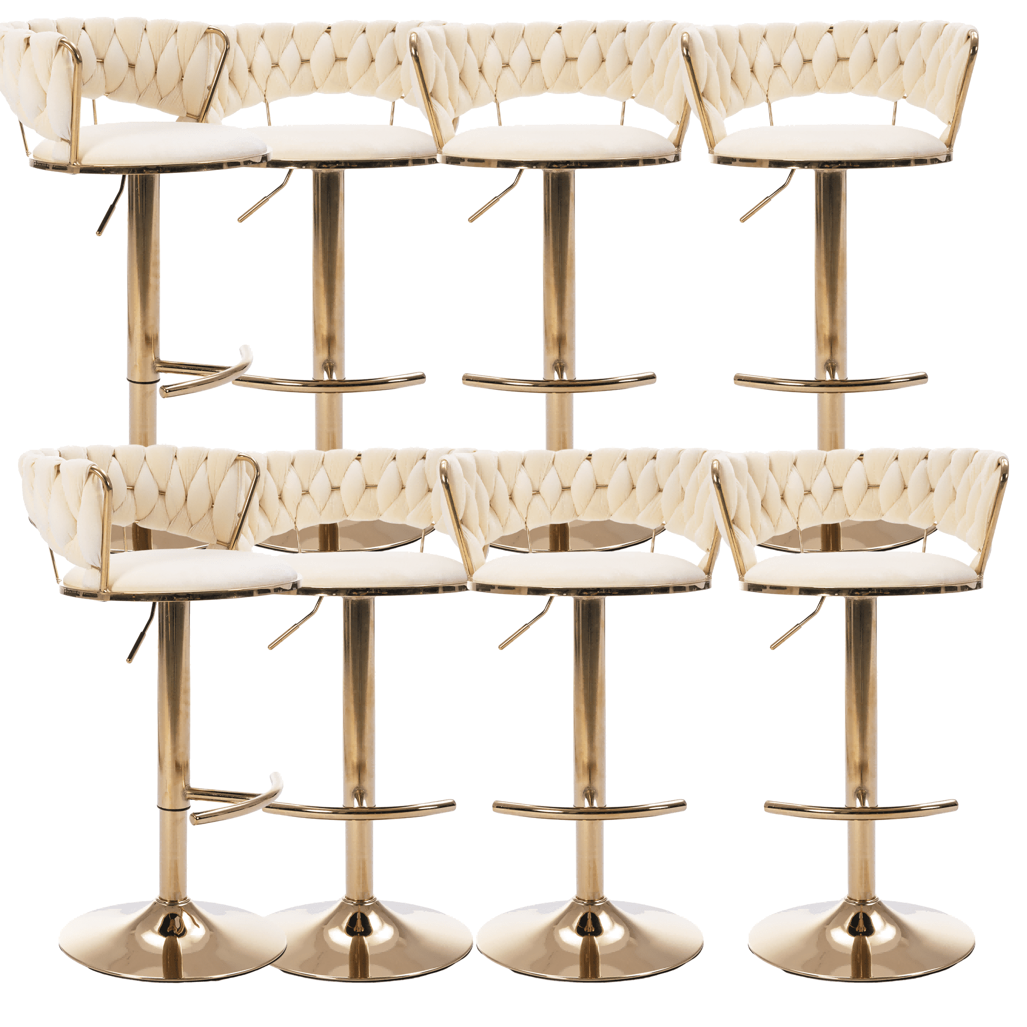 24-32 Inch Velvet Swivel Bar Stools with Back, Velvet Upholstered ...