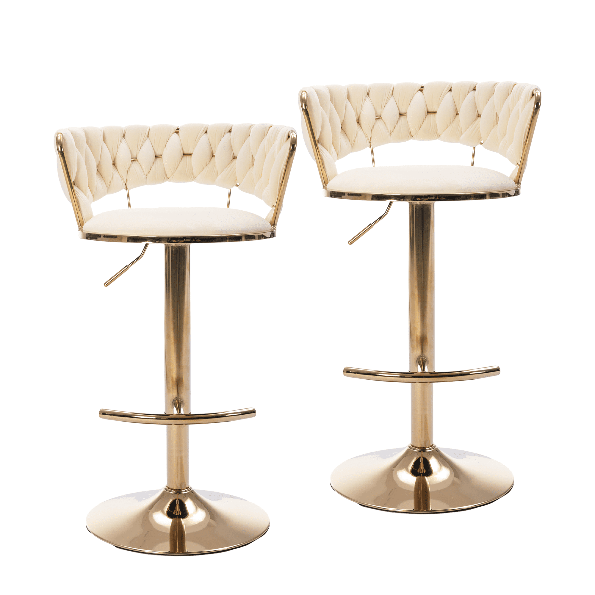 24-32 Inch Velvet Swivel Bar Stools with Back, Velvet Upholstered ...
