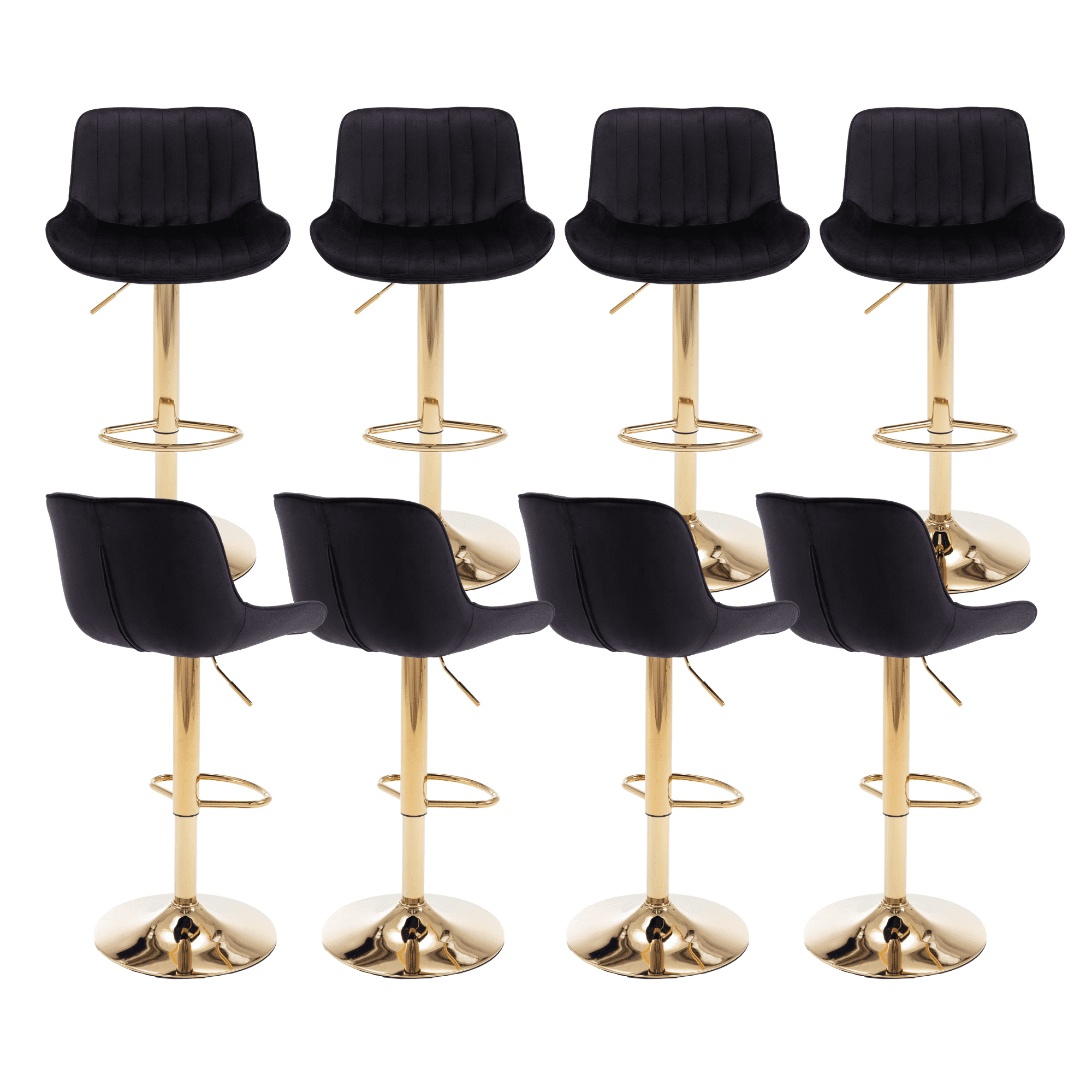 24-32 Inch Velvet Swivel Simple Bar Stool with Back, Velvet Upholstered ...